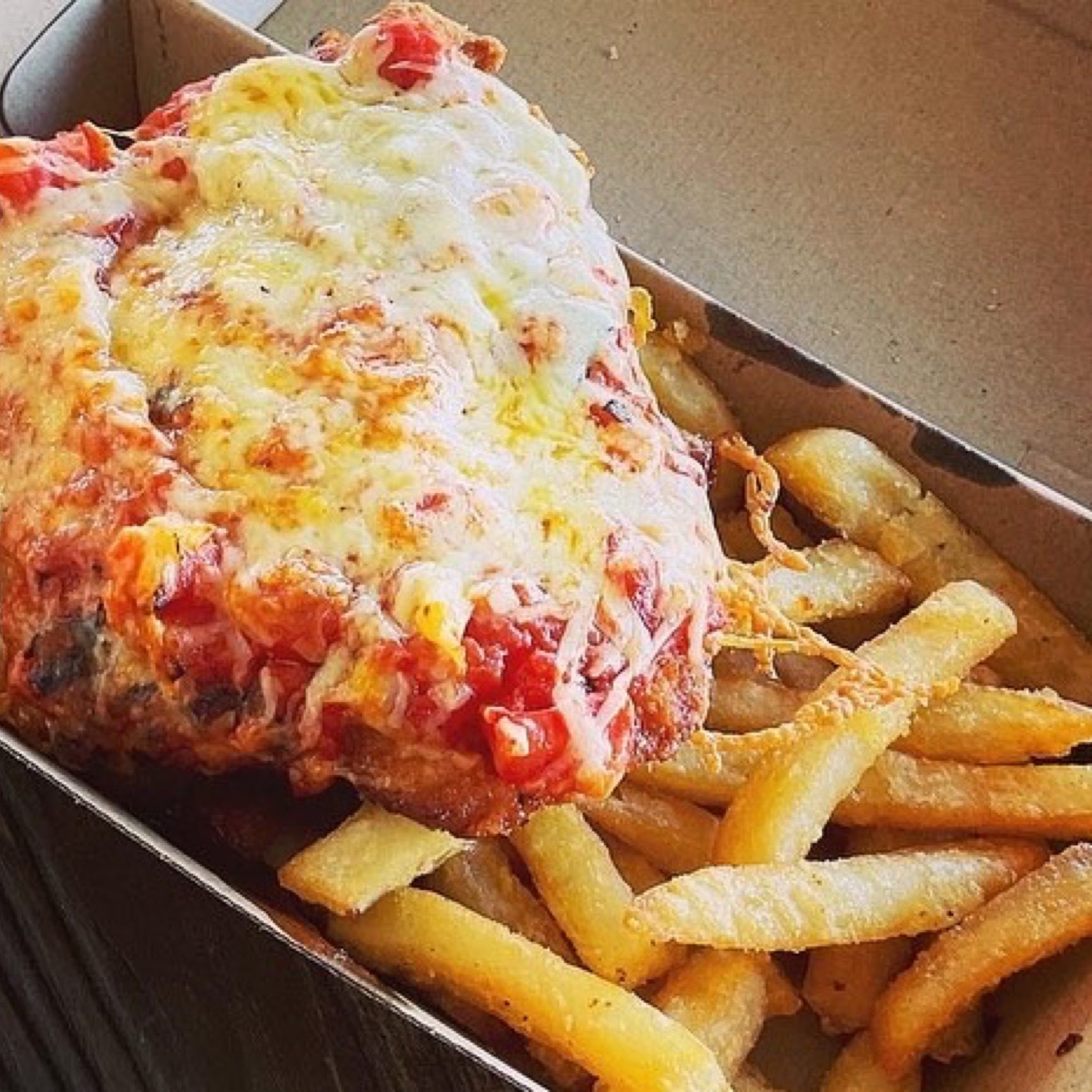 Parmi and Chips | The Port Cafe Swan Hill